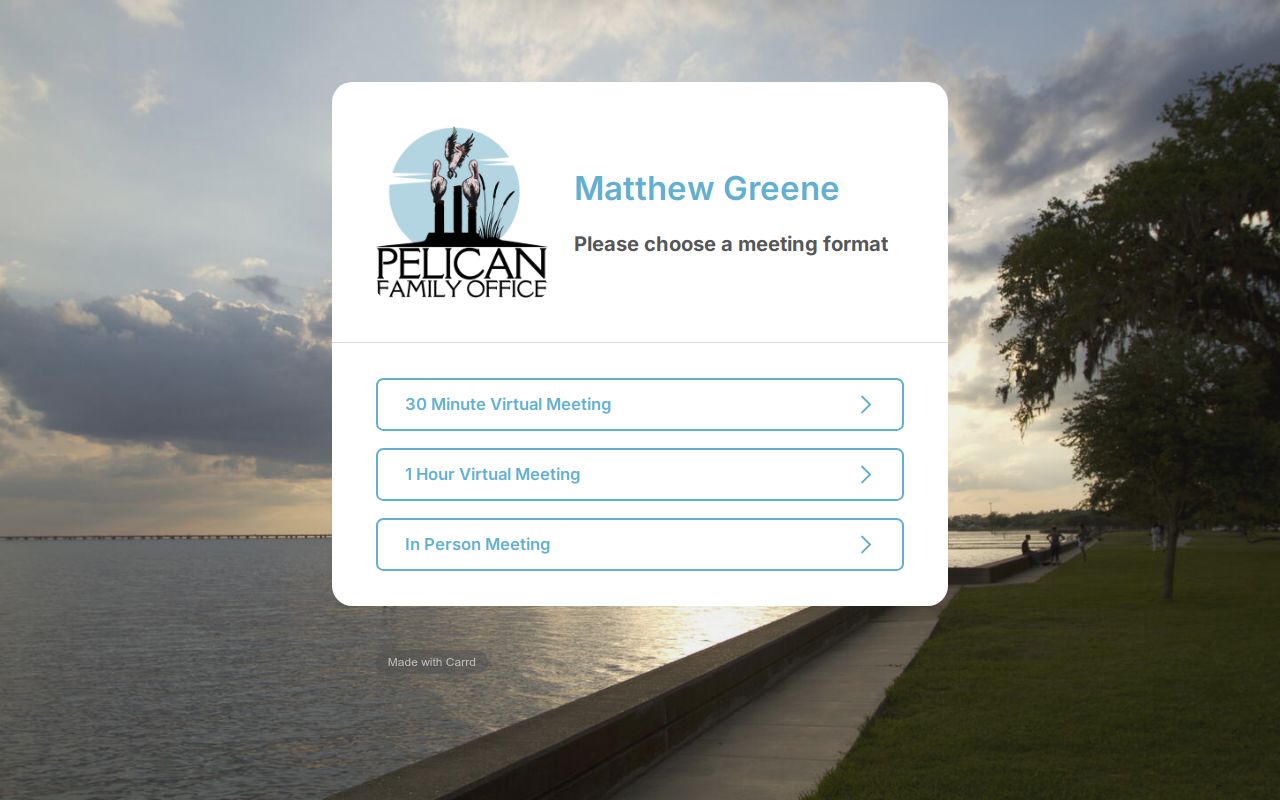 Meet with Matthew Greene